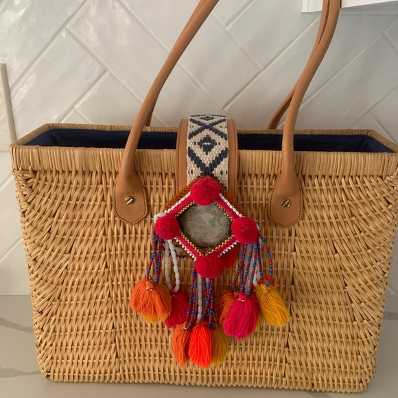 Tory Burch | Bags | Tory Burch Wicker Tote | Poshmark
